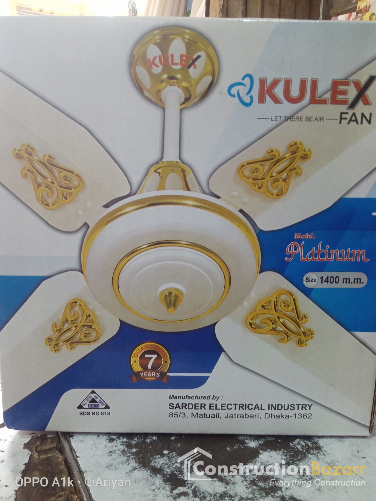 Kulex Platinum Ceiling Fan - ConstructionMart