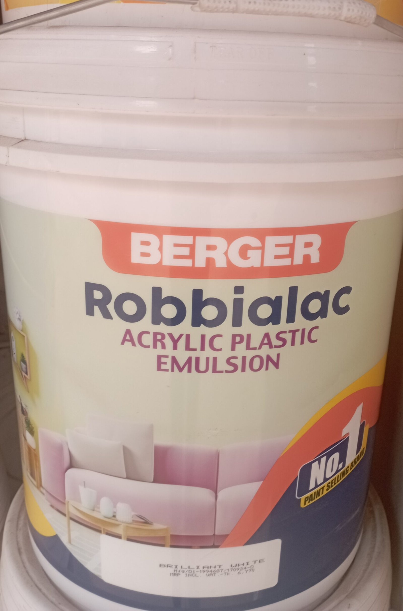 Berger Robbialac Acrylic Plastic Emulision 3 litter - ConstructionMart