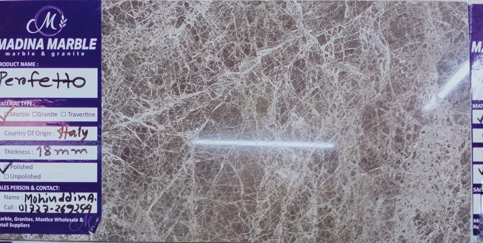 Madina Perfetto Marble per sft - ConstructionMart