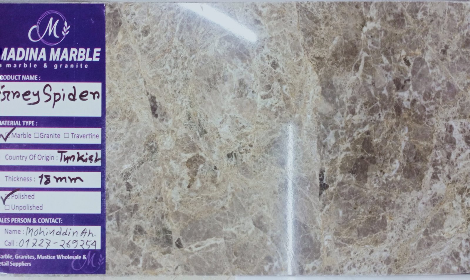 Madina Grey Spider Marble per sft - ConstructionMart