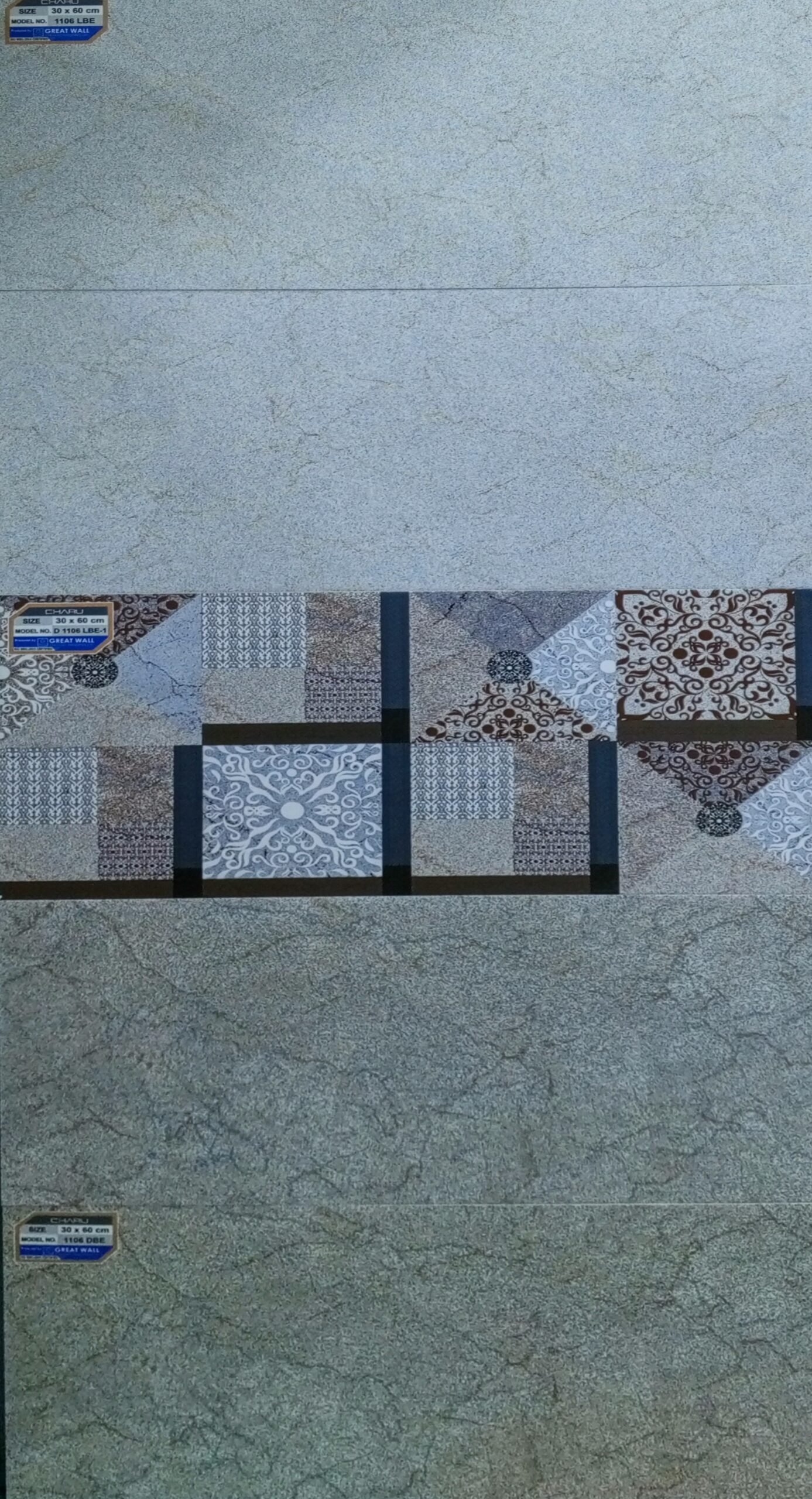 CHARU GREAT WALL Tiles (1106 LBE, D 1106 LBE-1, 1106 DBE ...