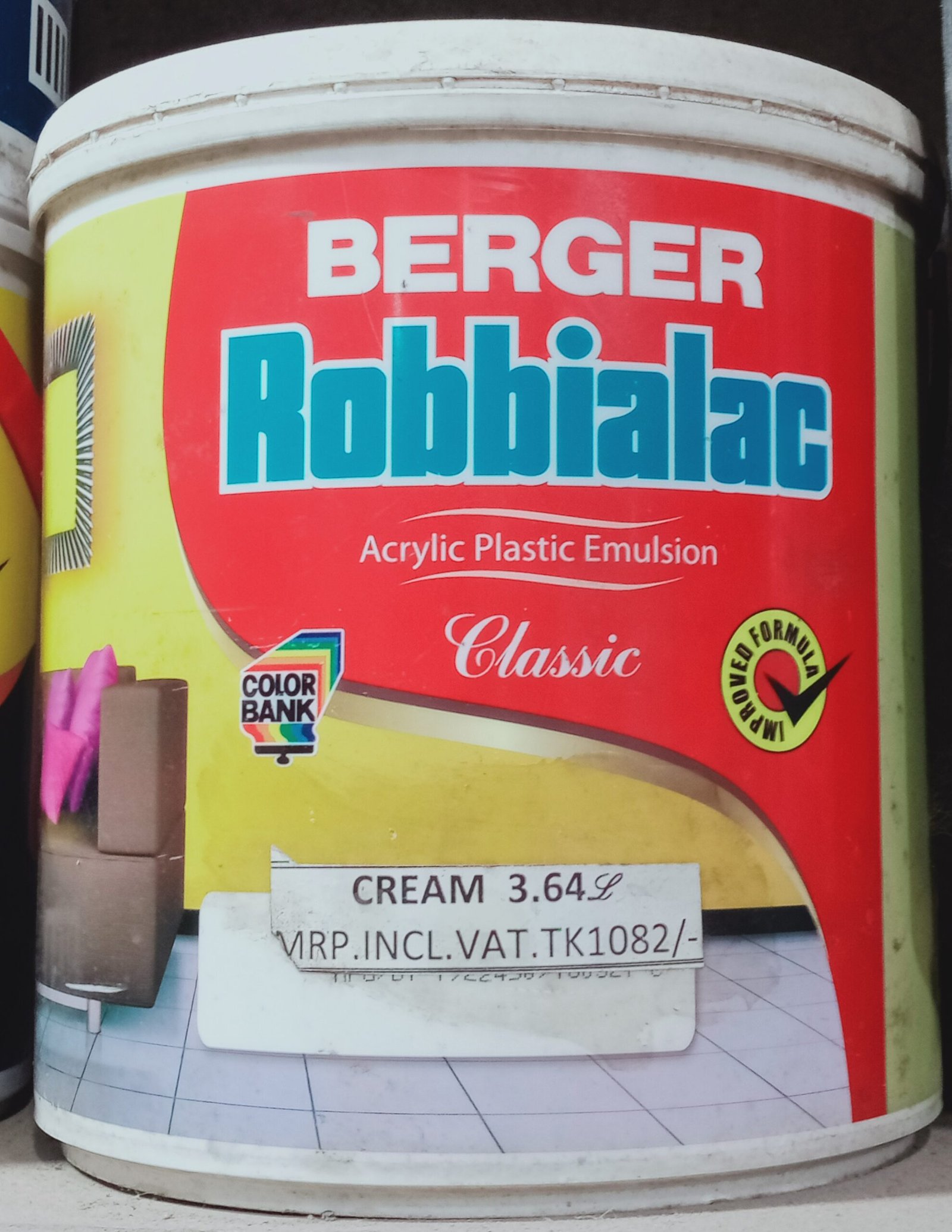 Berger Robbialac Acrylic Plastic Emulsion Paint-3.64 Liter ...