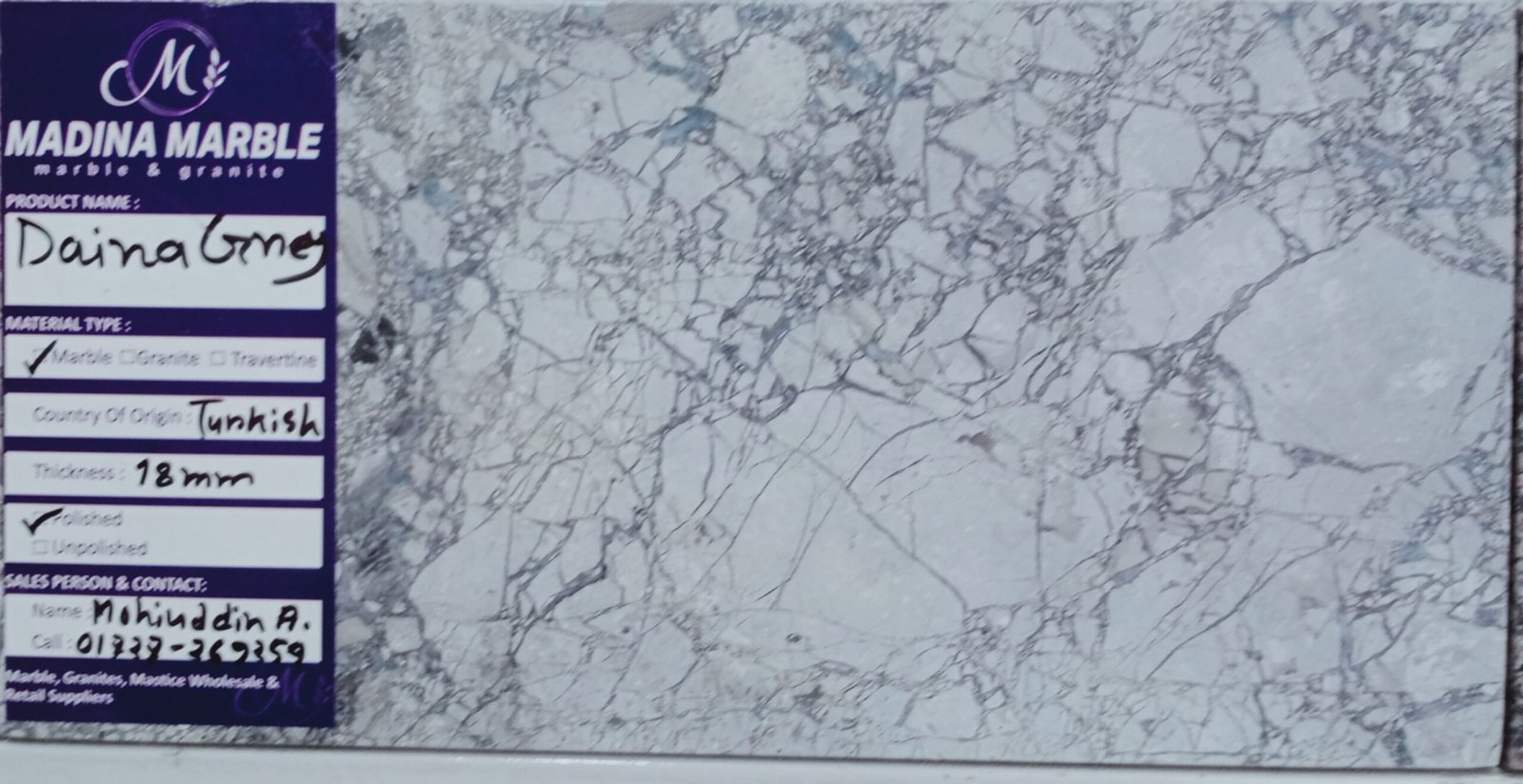 Madina Daina Grey Marble - ConstructionMart