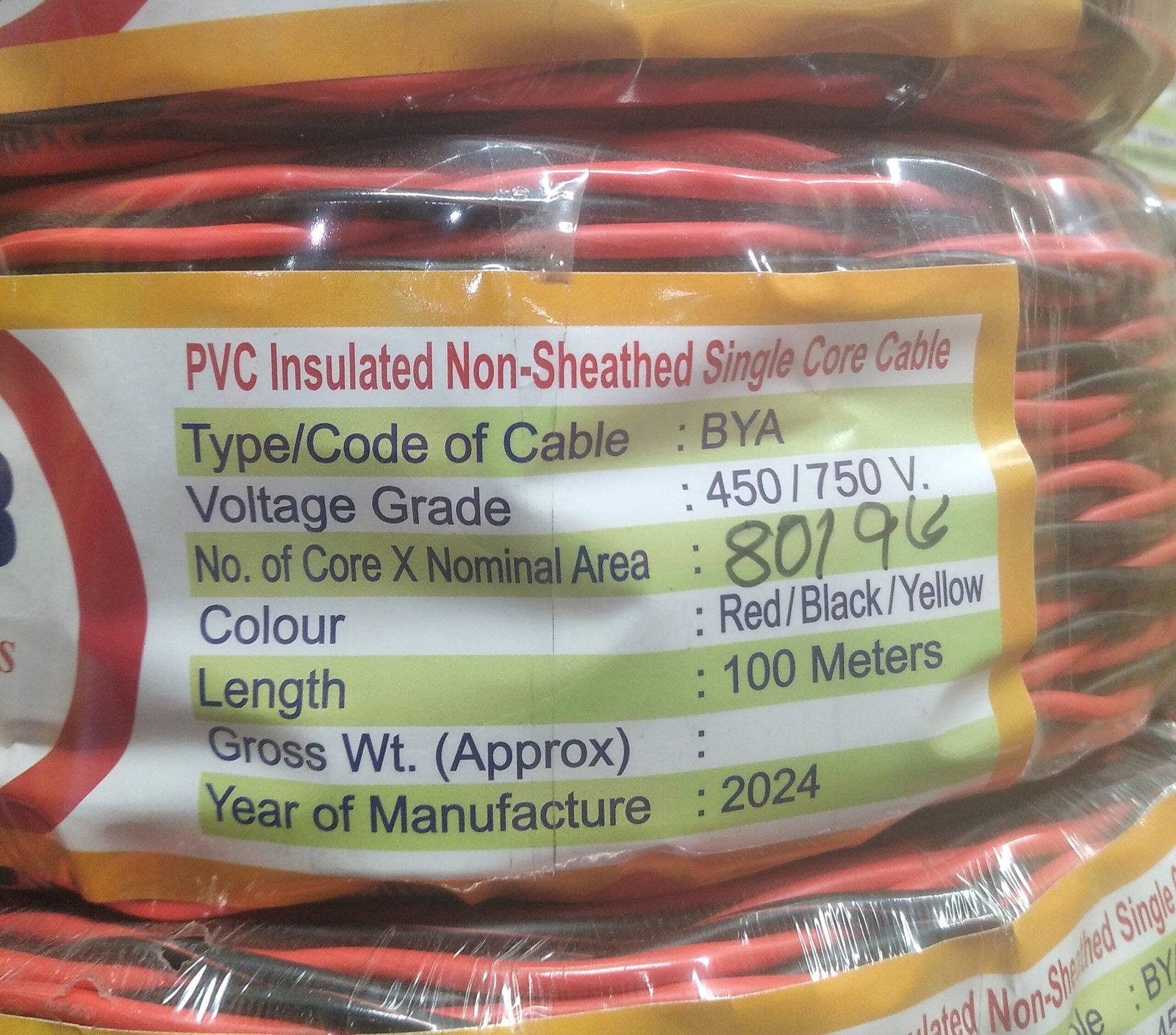 PVC Insulated Non-Sheathed Singel Core Cables - ConstructionMart