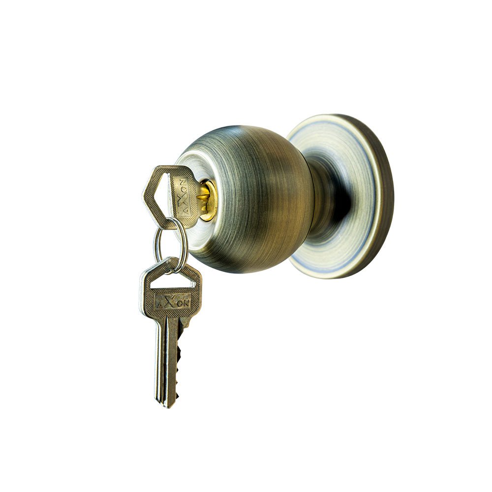Axon Knob Lock With Key AB - ConstructionMart